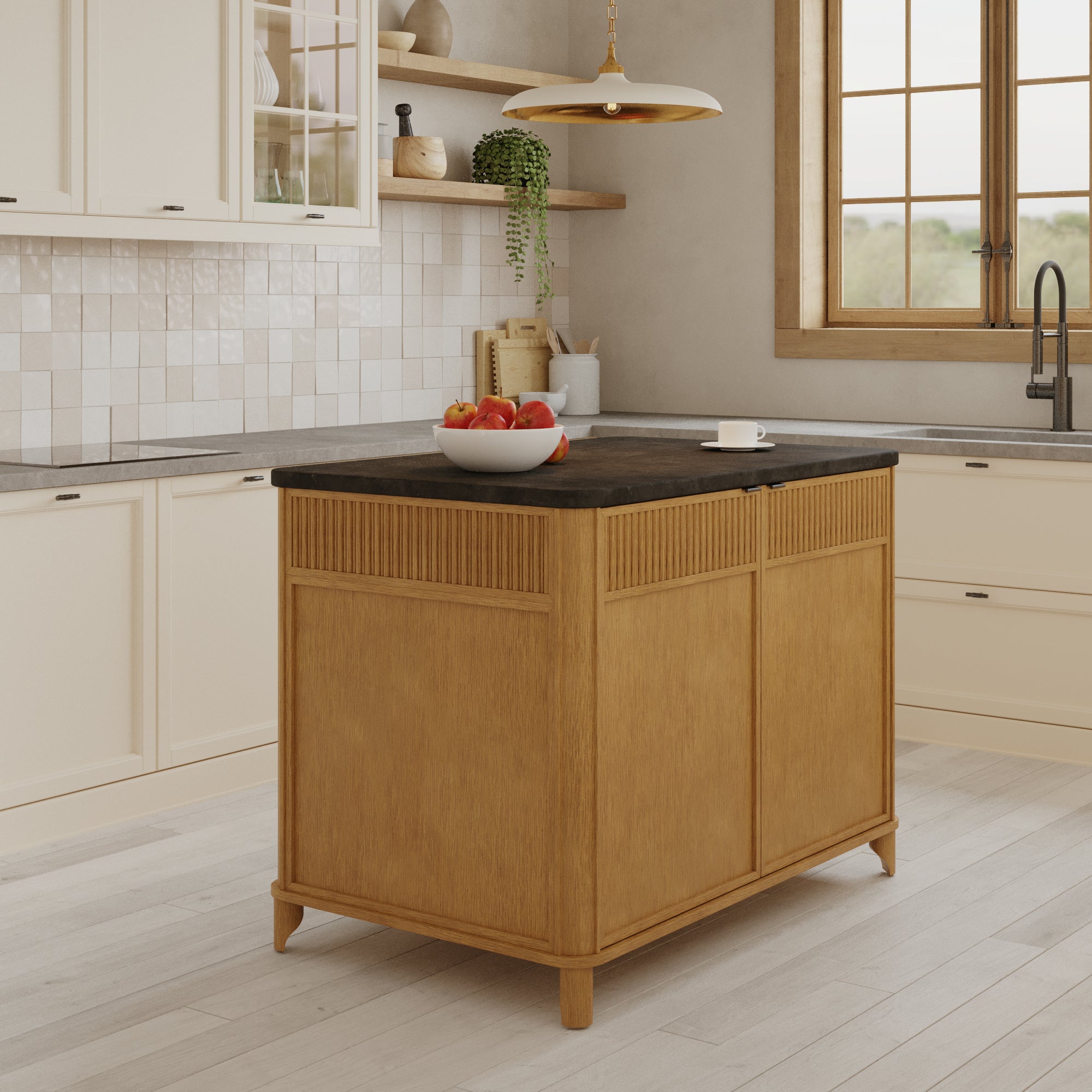 Kathryne 48" Kitchen Island | Quartz Countertop – Highbury Furnishings