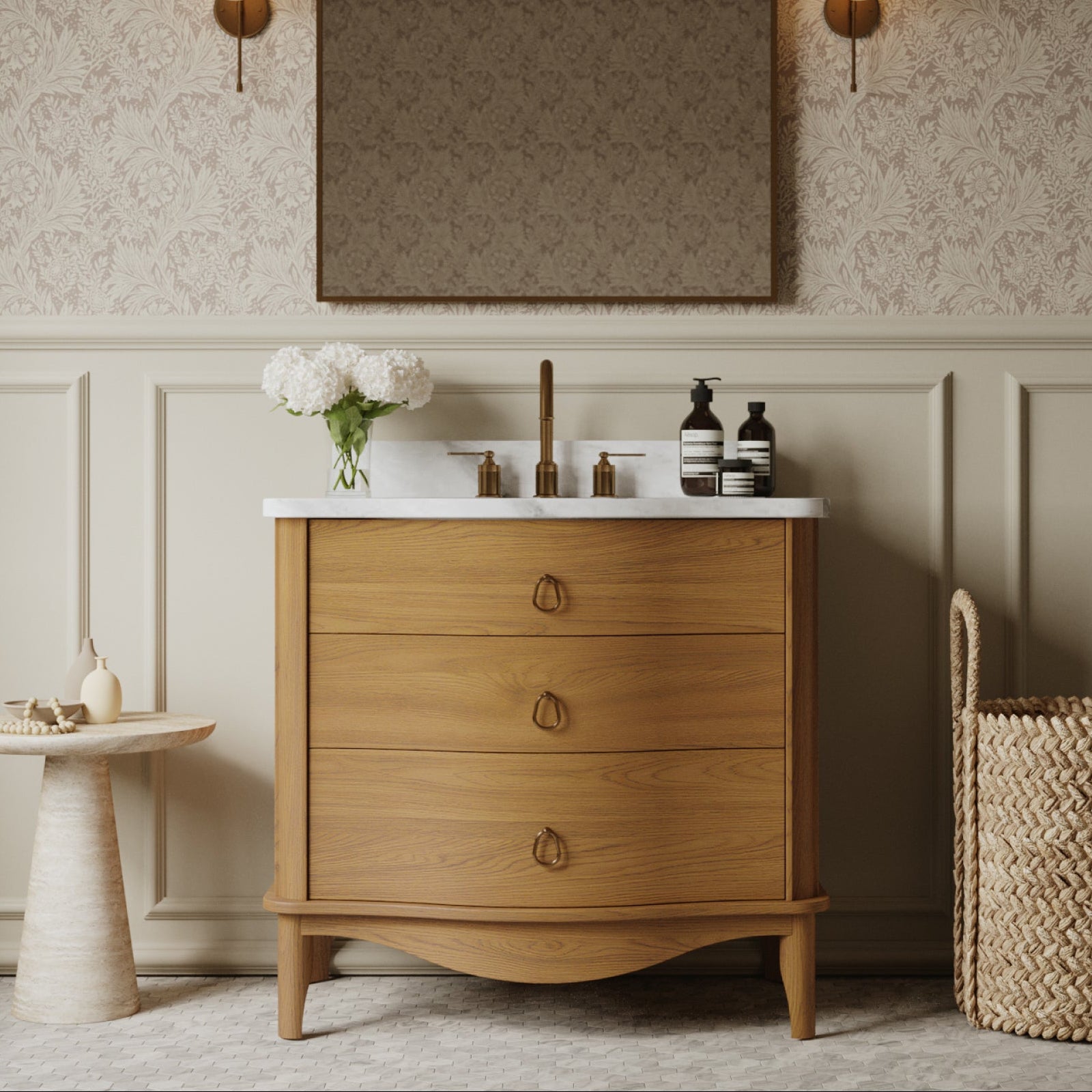 Grace 36" Single Bathroom Vanity | Statuario Quartz Countertop ...