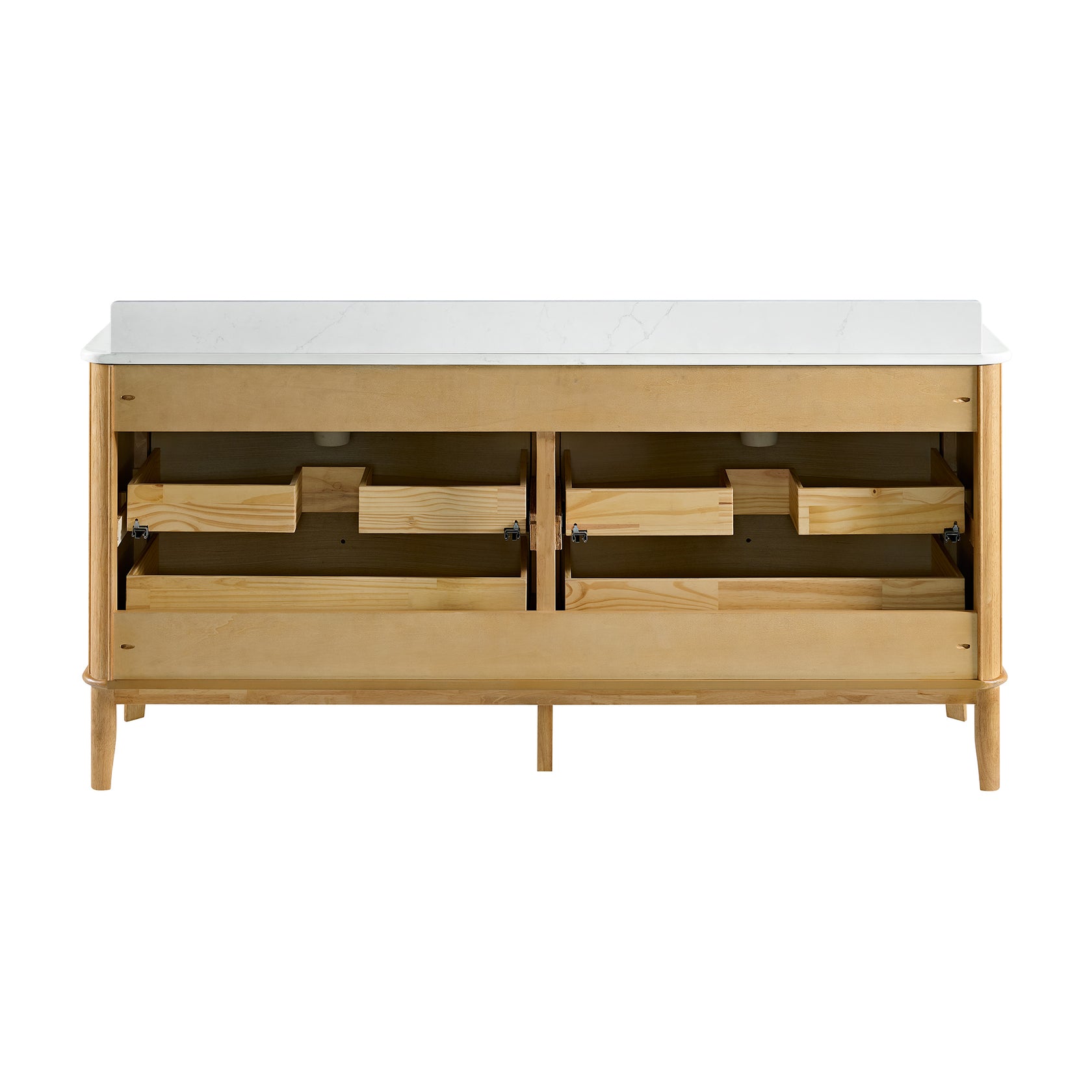 Grace 72" Double Bathroom Vanity | Statuario Quartz Countertop ...