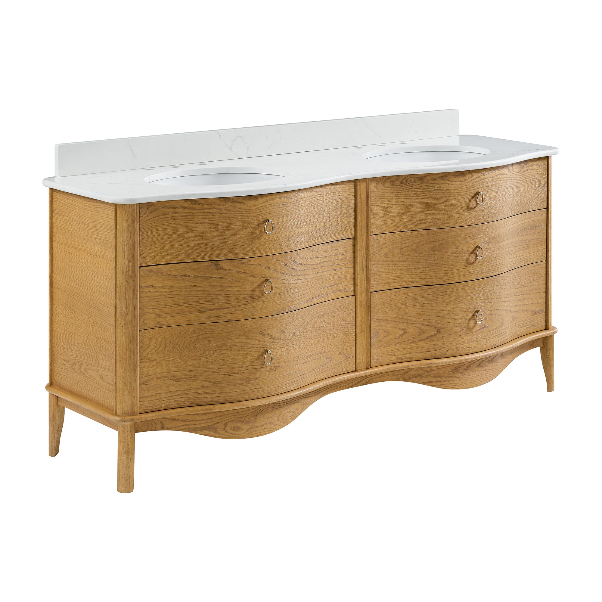 Grace 72" Double Bathroom Vanity | Statuario Quartz Countertop ...