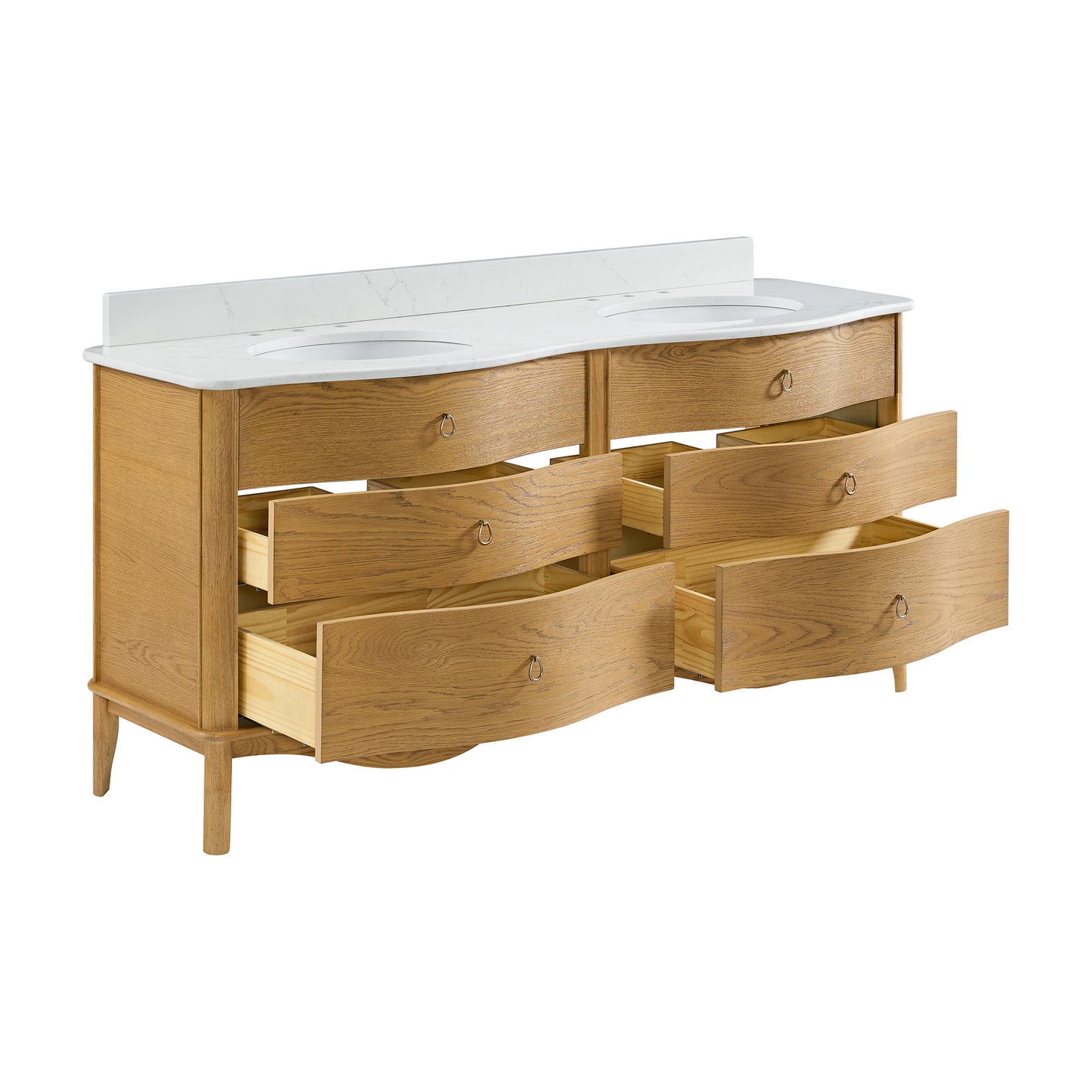 Grace 72" Double Bathroom Vanity | Statuario Quartz Countertop ...