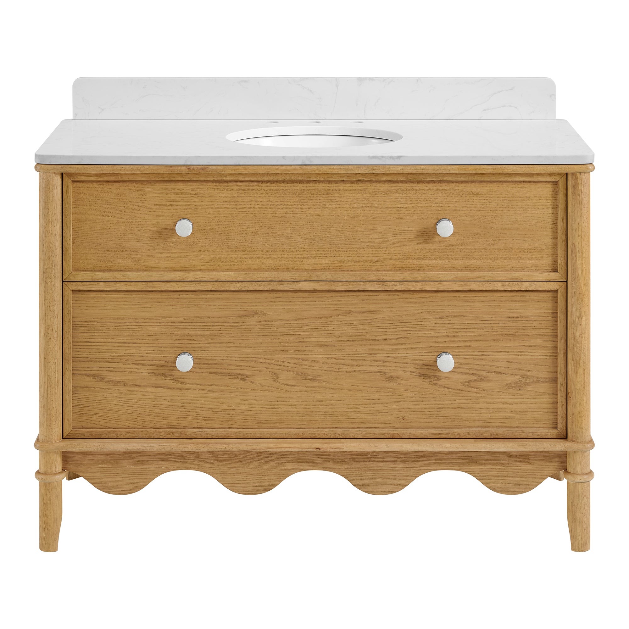 Juliette 48"W Scallop Single Bathroom Vanity | Enhanced Natural Oak |C ...