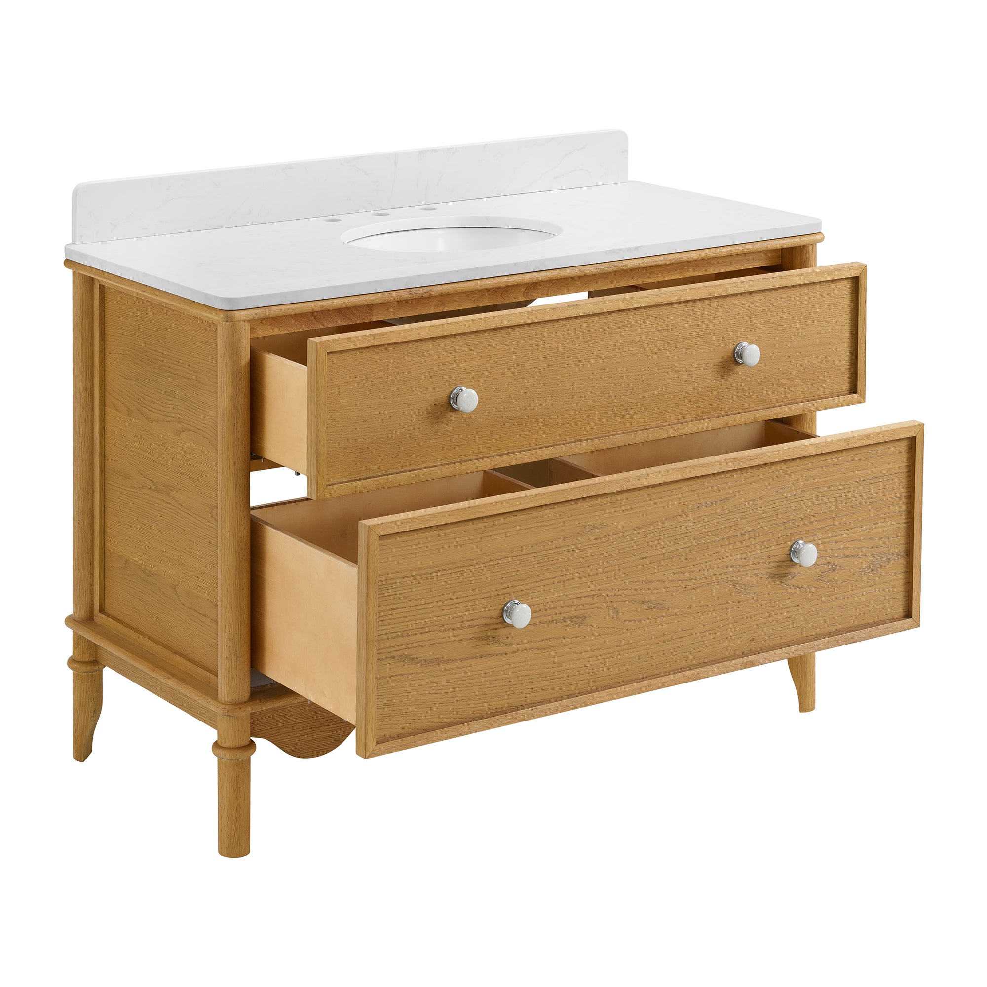 Juliette 48"W Scallop Single Bathroom Vanity | Enhanced Natural Oak |C ...