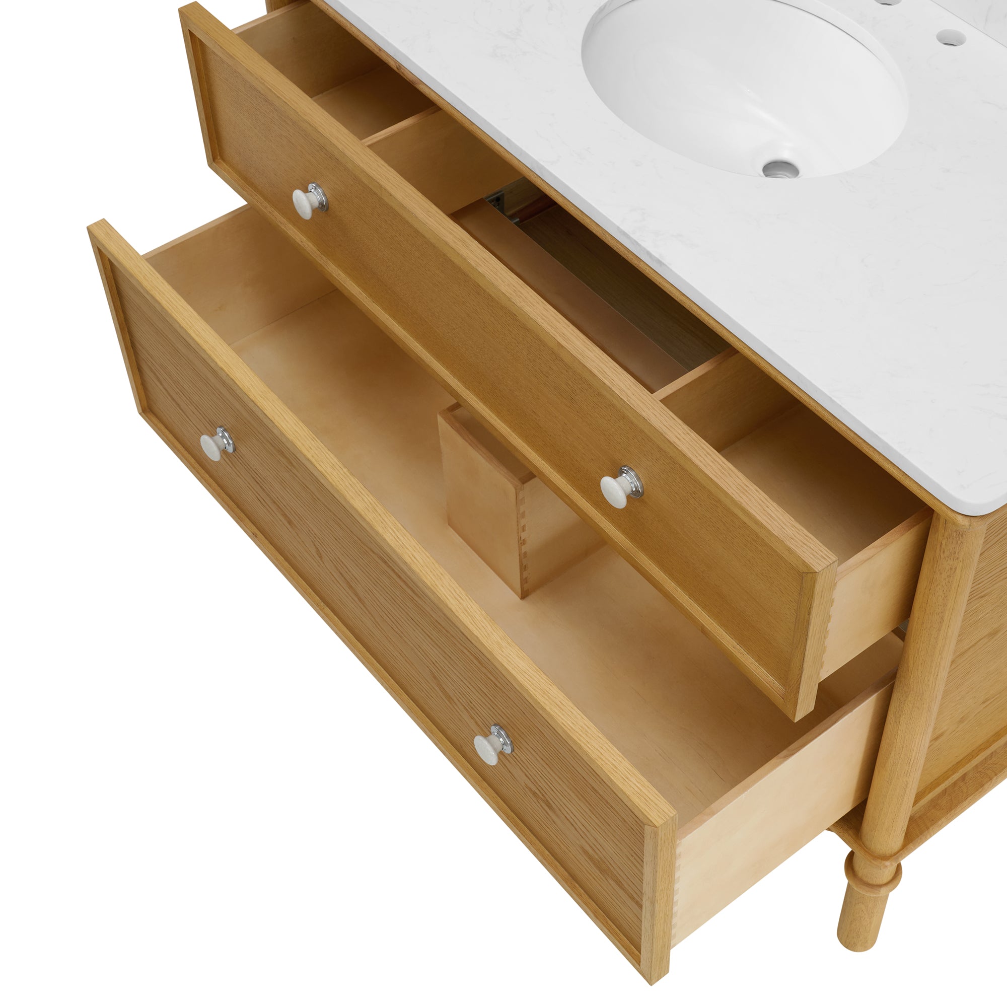 Juliette 48"W Scallop Single Bathroom Vanity | Enhanced Natural Oak |C ...