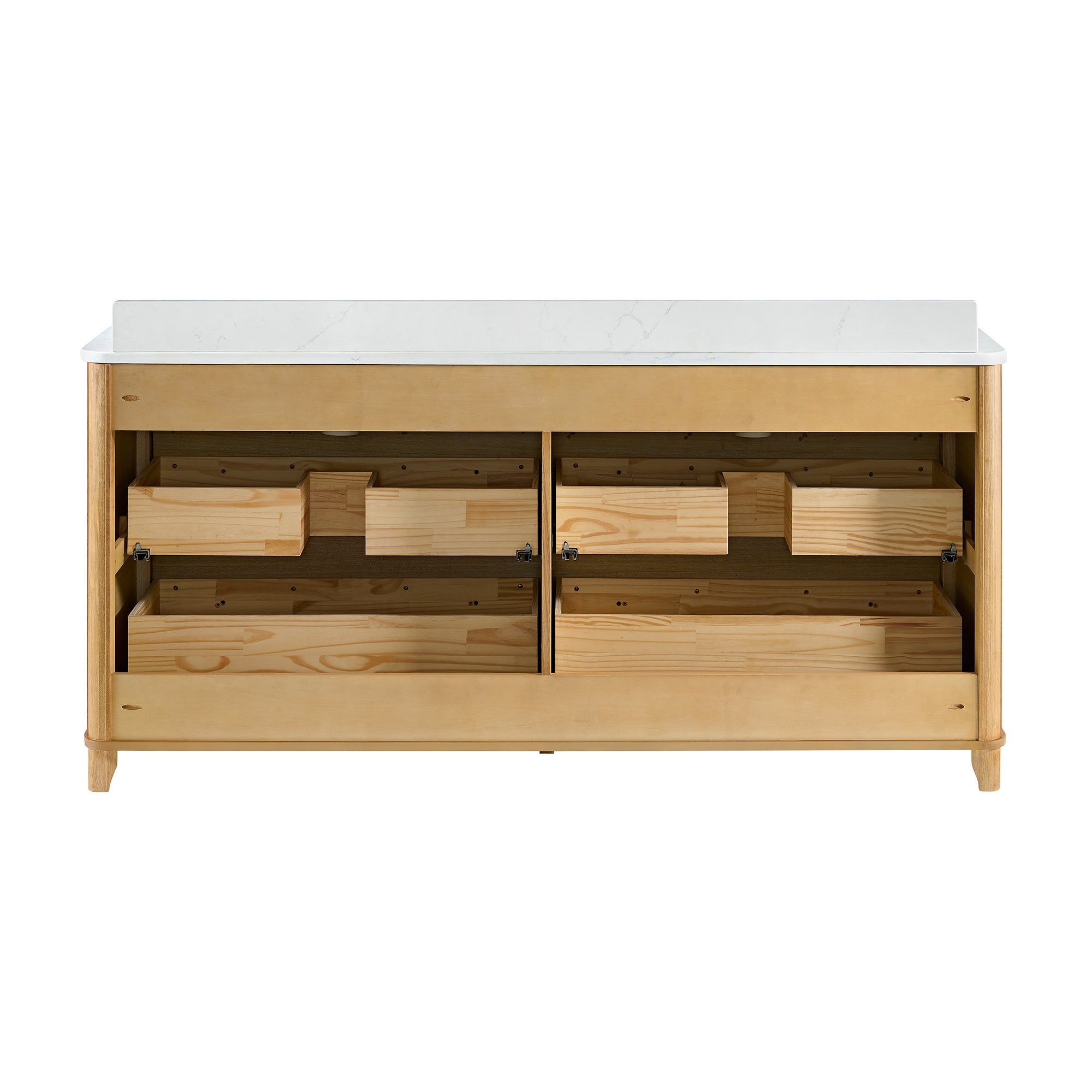 Kathryne 72" Double Sink Bathroom Vanity | Statuario Quartz Countertop ...